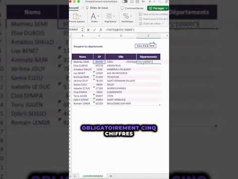 Récupérer des départements à partir de codes postaux