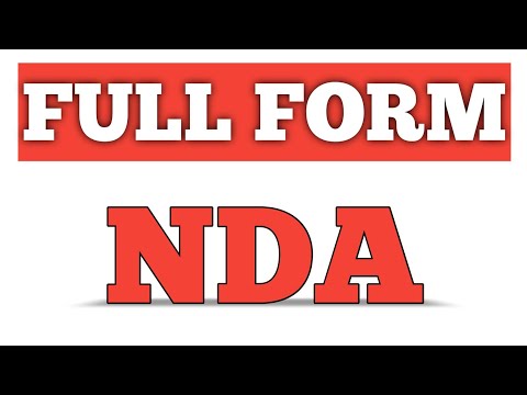 FULL FORM OF NDA || WHAT IS THE FULL FORM OF N.D.A.