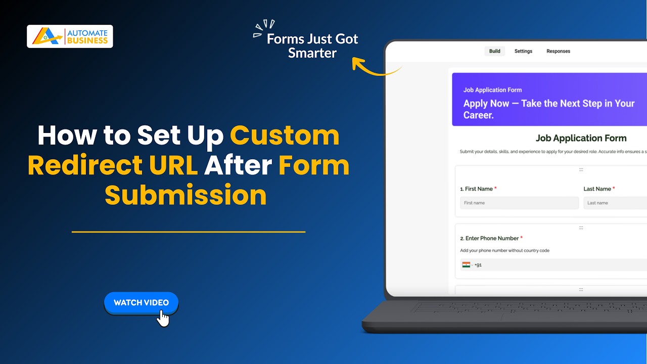 How to Set Up Custom Redirect URL After Form Submission | Automate Forms Tutorial