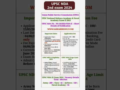 UPSC NDA 2nd Exam 2024#newsupdate #letestnews #youtubeshorts #shorts