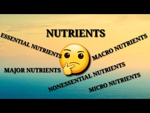 NUTRIENTS, ESSENTIAL/NONESSENTIAL NUTRIENTS, MAJOR NUTRIENTS, MACRO/MICRO NUTRIENTS 2022