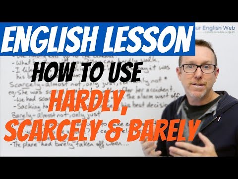 ๐ฆ๐บ English lesson - How to use HARDLY, SCARCELY & BARELY
