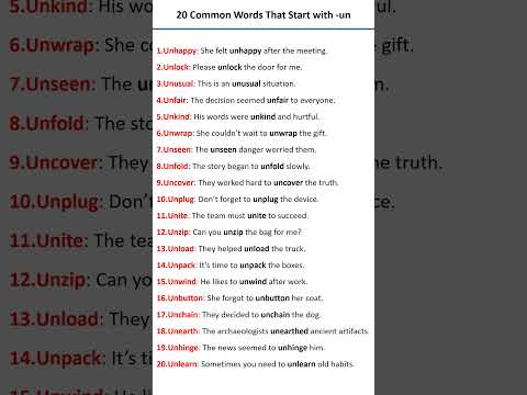 20 Common Words That Start with -un: Boost Your Vocabulary!