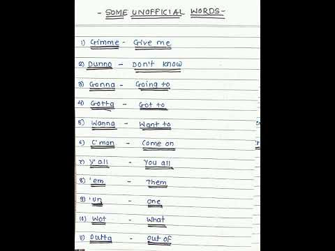 Some unofficial words #spoken #english #grammar