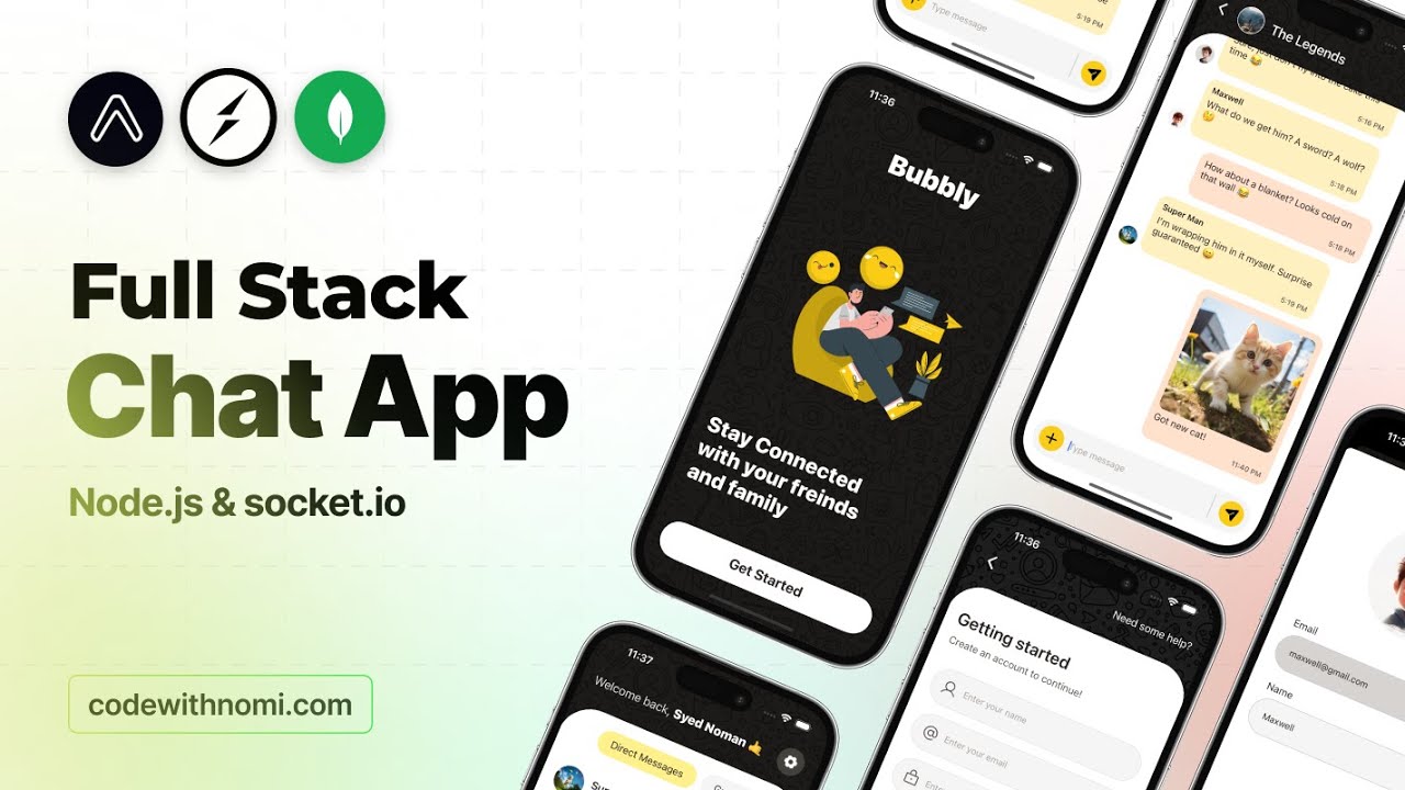 🔴 Build a Full Stack Chat App using Socket.io & Expo Router | React Native Project | Beginners
