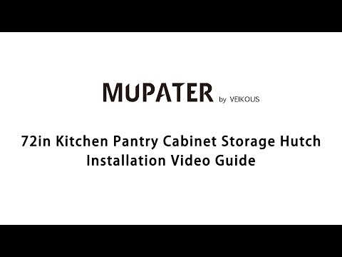Mupater 72in Kitchen Pantry Cabinet Storage Hutch