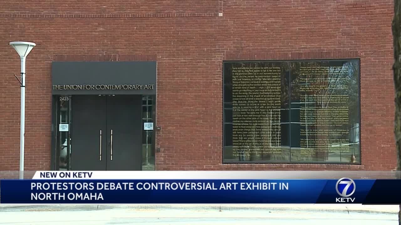 Protesters debate controversial art exhibit in North Omaha
