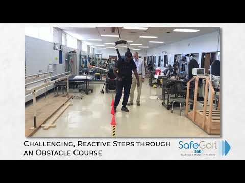 Challenging obstacle course with SafeGait 360 Balance & Mobility Trainer