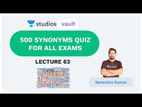 L63: 500 Synonyms Quiz for all Exams I New Pattern English (Banking) I Narendra Kumar