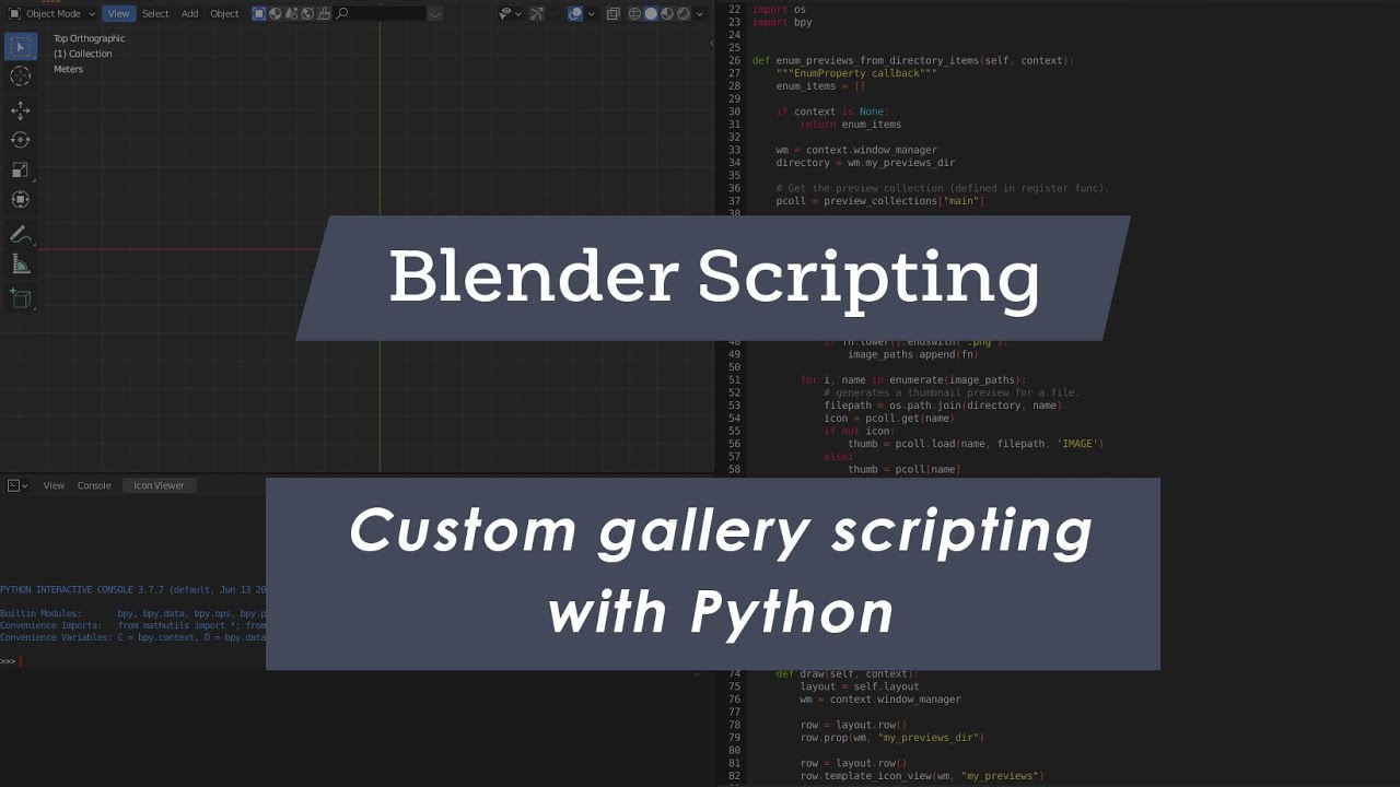 Scripting in Python | Blender addon