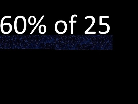 60% of 25 , percentage of a number . 60 percent of 25 . procedure