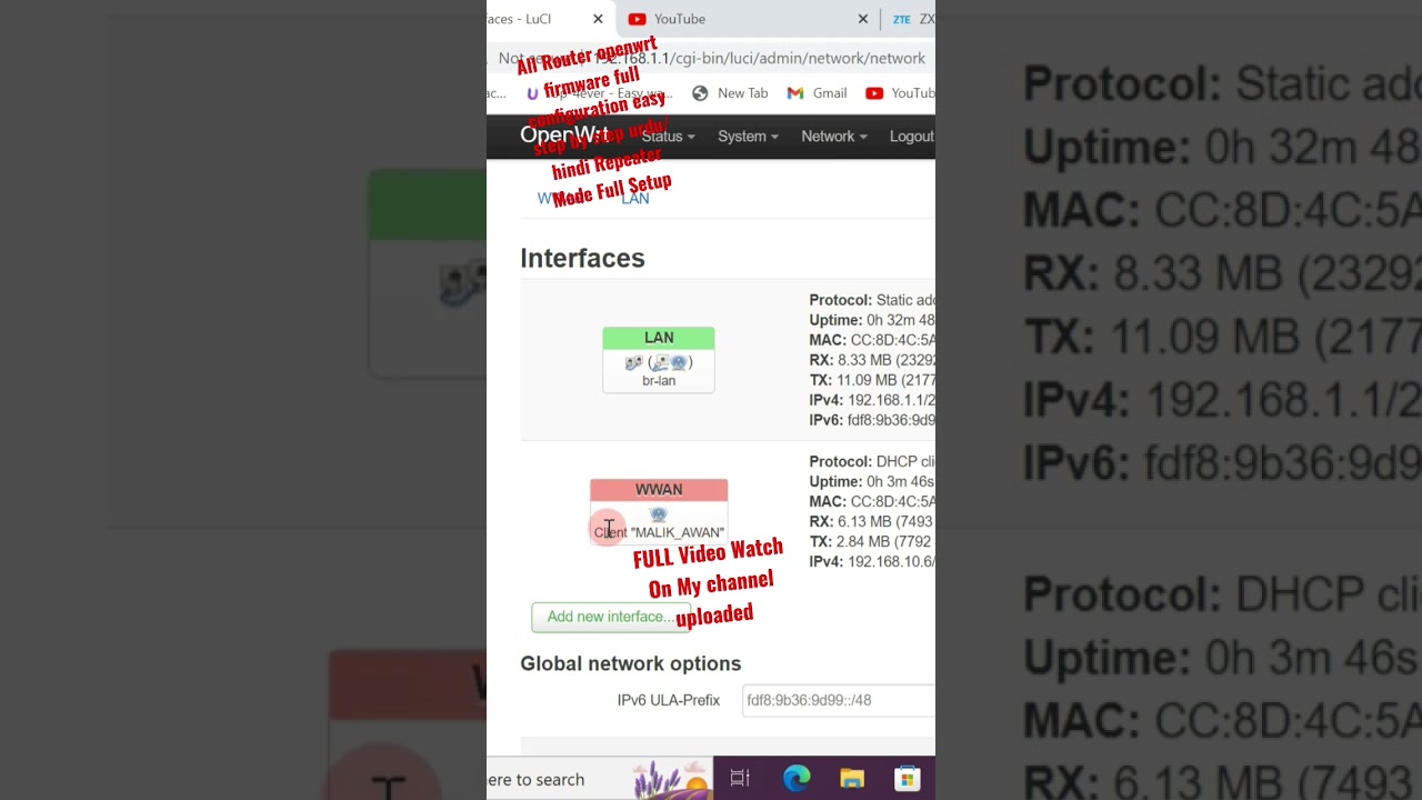openwrt full configuration easy step by step urdu/hindi Repeater Mode Full Setup #shorts