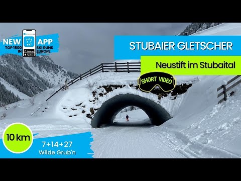 Stubai Gletscher / #8 of TOP 10 longest ski runs in Austria, Wilde Grub'n, short video 95"