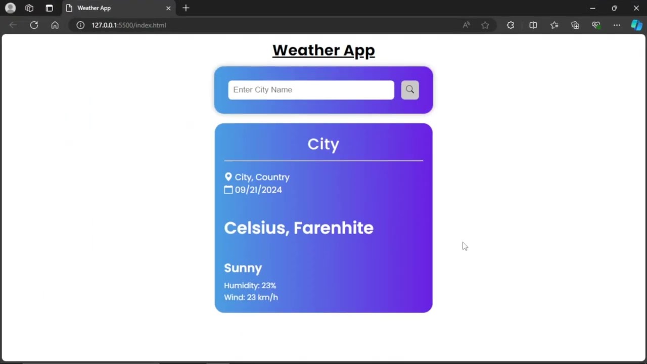 Weather App Tutorial for Beginners | JavaScript + Fetch API