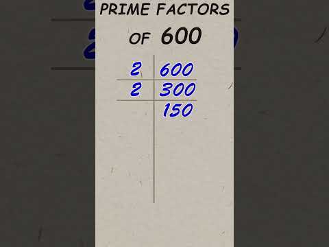 Prime factor of 600 / Prime factorisation / #publicmaths #shorts #primefactor
