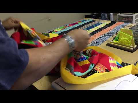 Attaching the border for the Spiderweb Quilt