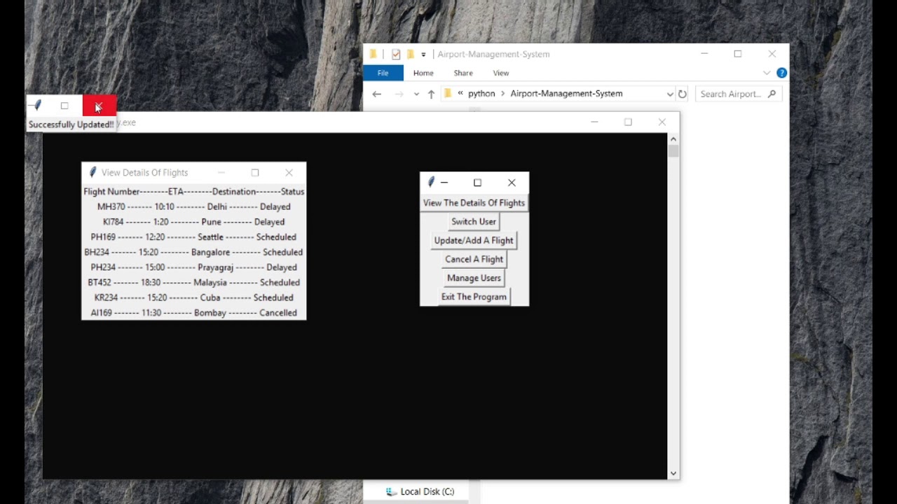 Flight Management in Python with source code | Source Code & Projects
