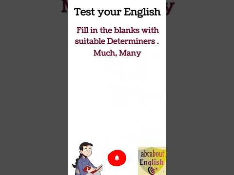 Test your English- Much, Many exercise fill up's #shorts #abcaboutenglish #determiners