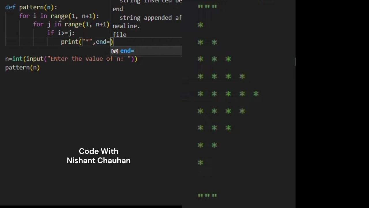 Right Pascal's Triangle Star Pattern in Python | Python Programming Tutorial