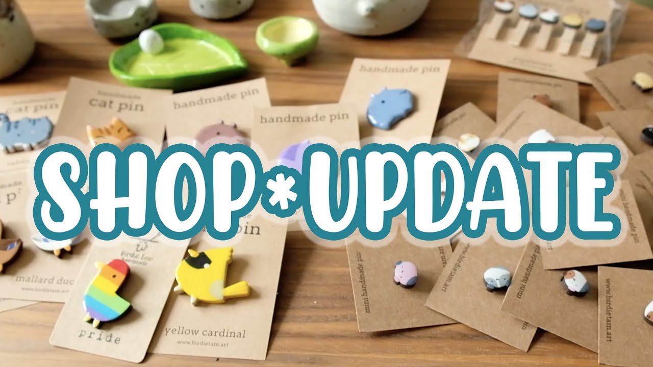 June shop update **~ handmade pins and ceramics!