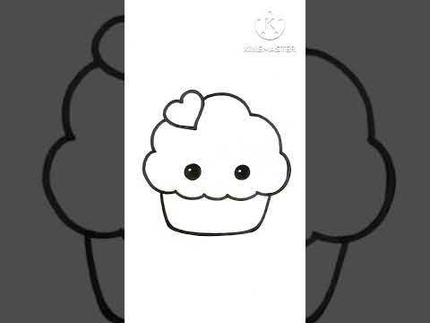 Cute Cup Cake Drawing🧁 #shorts #ytshorts #viralshorts #cupcake #easy #trending #craftomaniabyshivi