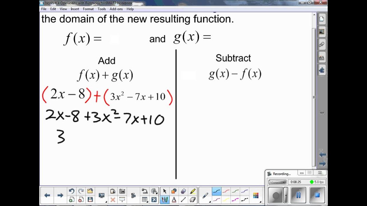2013.2014 Honors Algebra 2 Notes 6.4 Basic Operations with Functions