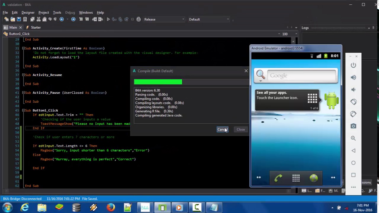 B4A Tutorials - User Validation Part 2