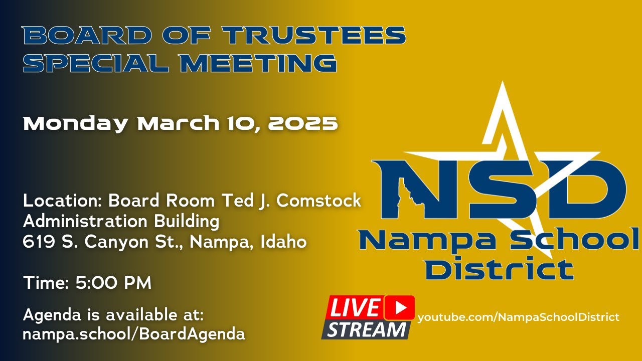 Special Board of Trustees Meeting Monday, March 10, 2025
