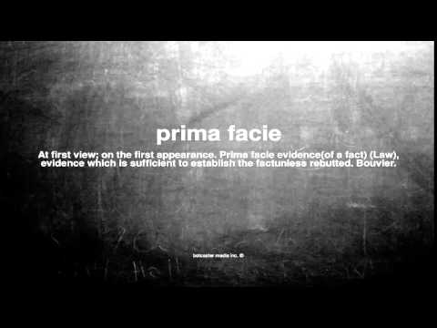 What does prima facie mean