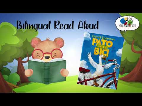 Bilingual Read Aloud ~ "Pato va en Bici" (English with Spanish vocabulary for kids)