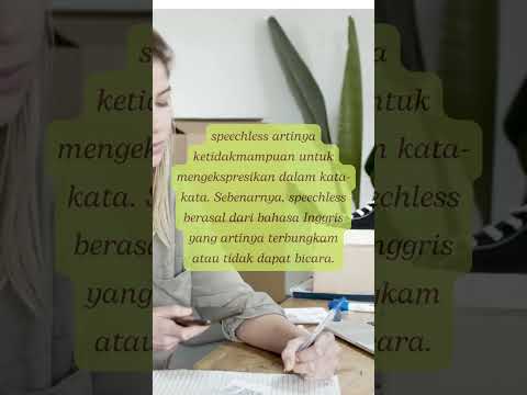 kata speechless artinya adalah..