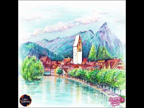 Village By the River | Adult Coloring | Coloring Apps