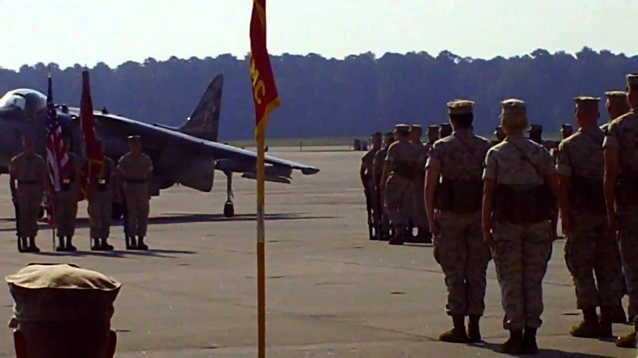 Dave leads his platoon on the parade deck for the change of command