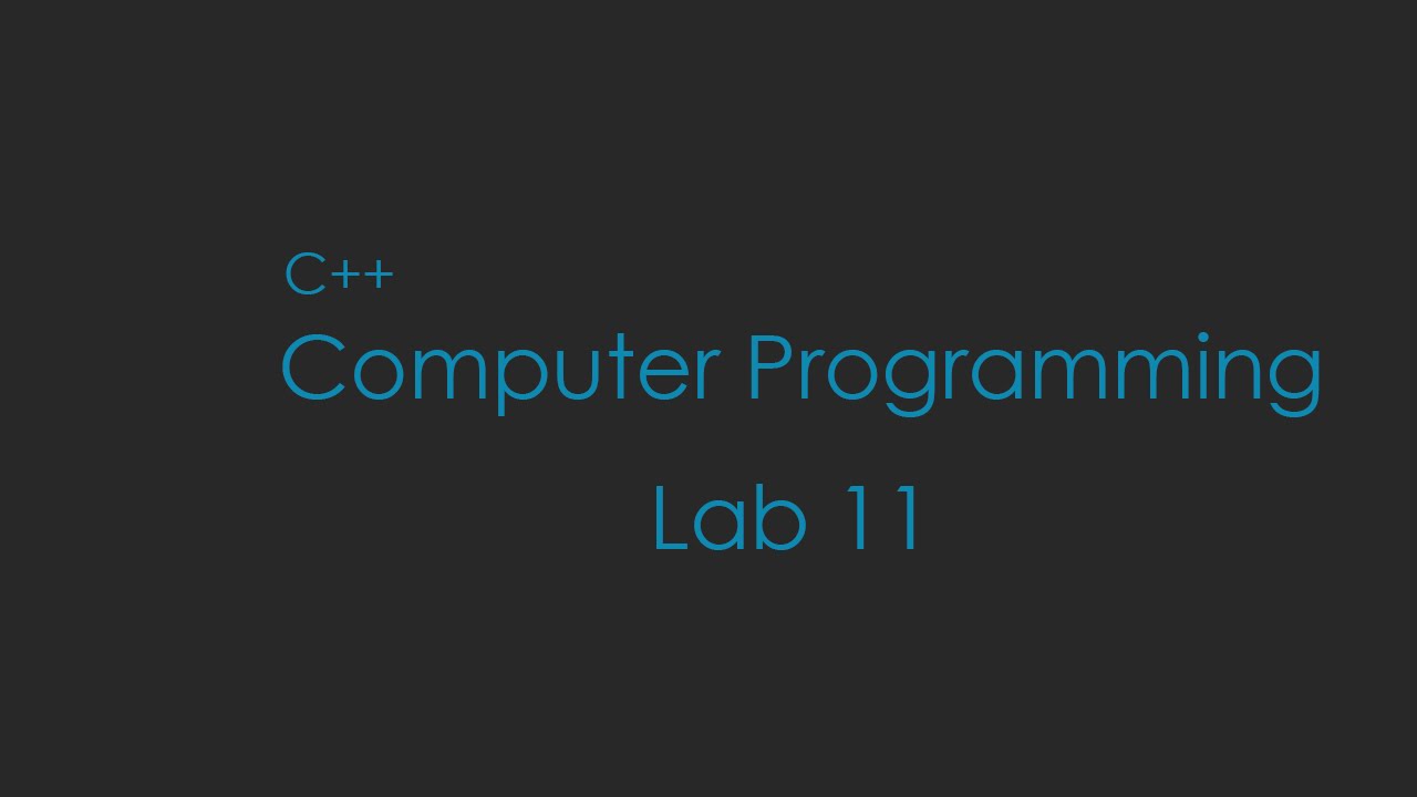 Computer Programming Lab 11 Strings - PPU