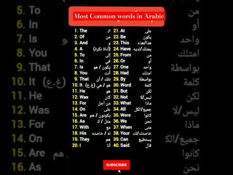 Most Common words in arabic with meaning in english #english #arabic #learning #shorts
