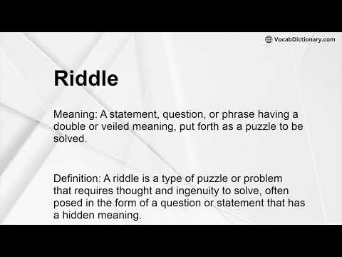 Riddle Meaning