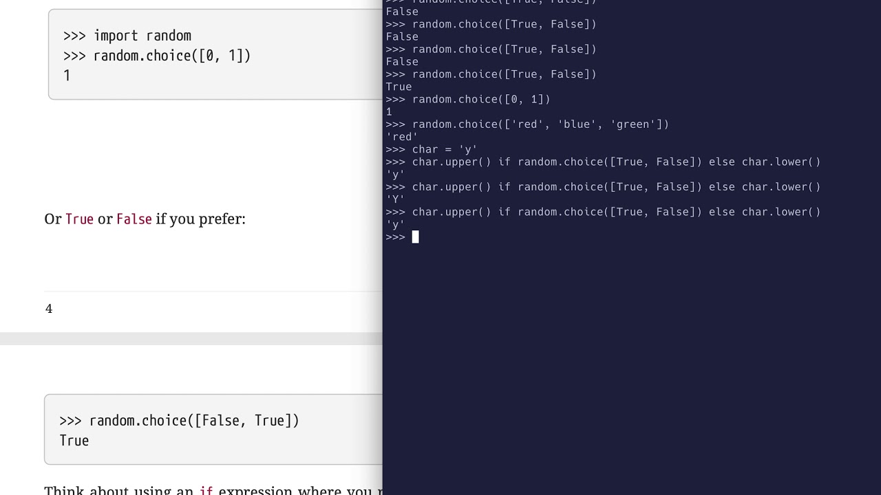Tiny Python Projects: Ch 12 Pt 2 (Making random choices)