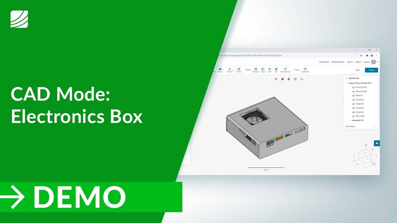 CAD Cleaning of an Electronics Box using CAD mode