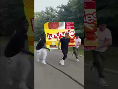 Mr beast running with lunchables instead of lunchly