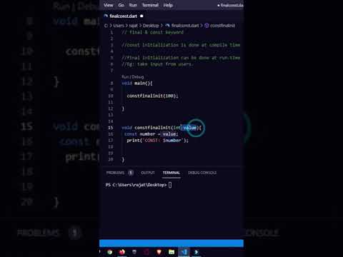 final and const keyword dart - YouTube #shorts #dart #tutorial