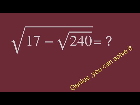Math Olympiad,simplify the value,square root 17,math games,magic math ,radical equations,to Genius