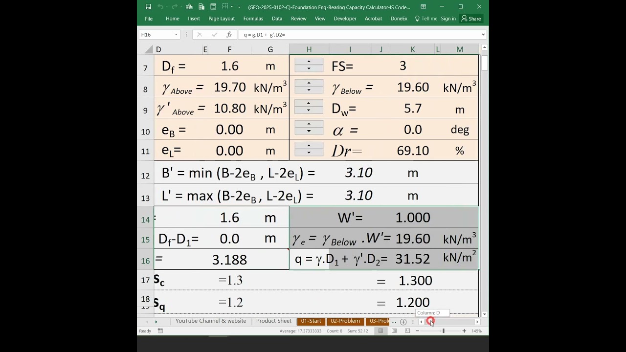 The Effect of Water Table on the Bearing Capacity