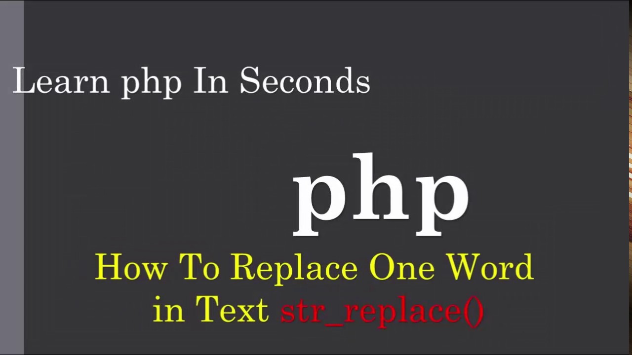 PHP || How to replace a word in sentence with another