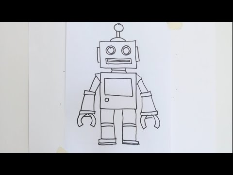 Fun Cartoon Robot Drawing Tutorial for Kids in 1 Minute! 🤖