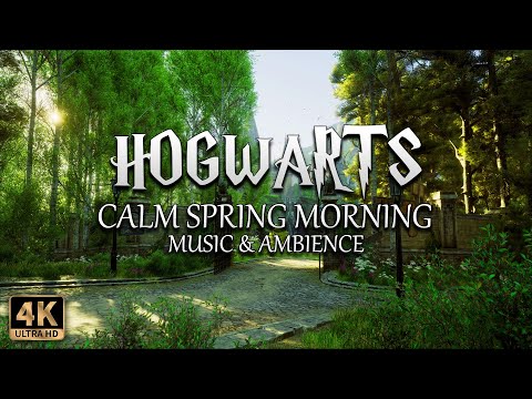 A Calm Spring Morning at Hogwarts | 4K Harry Potter Music & Ambience
