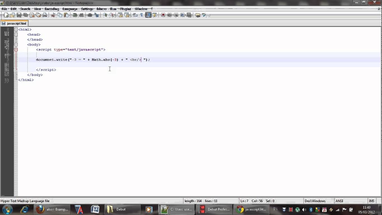 JavaScript tutorials abs() - function
