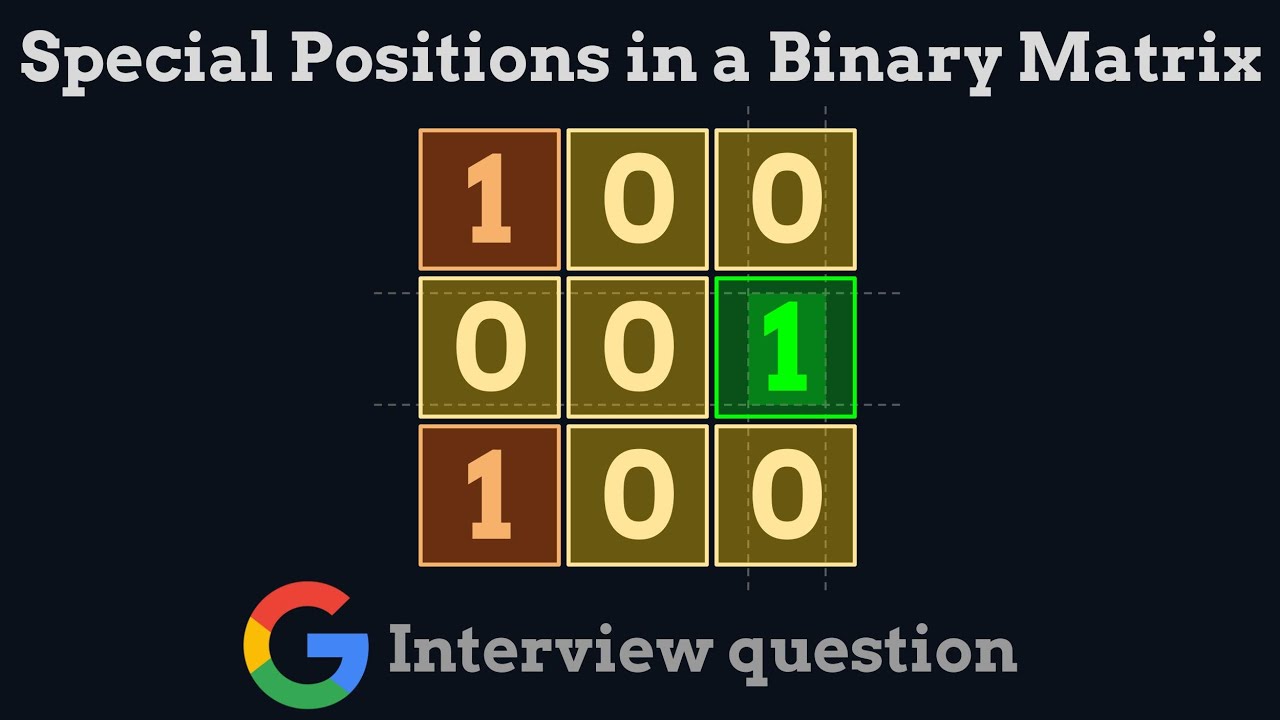 Special Positions in a Binary Matrix - Leetcode 1582