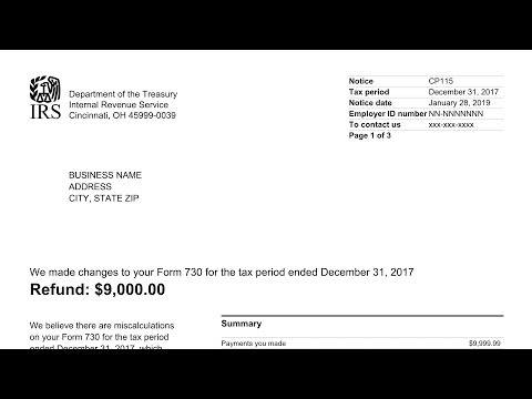 How to understand your CP115 Notice (Math Error on Form 2290, 706, 709, 730, or 11-C with Refund)