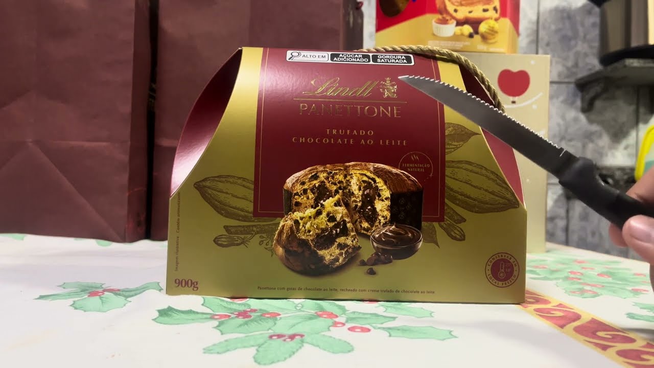 Panettone Lindt - Trufado Chocolate ao Leite (900g) (2025)