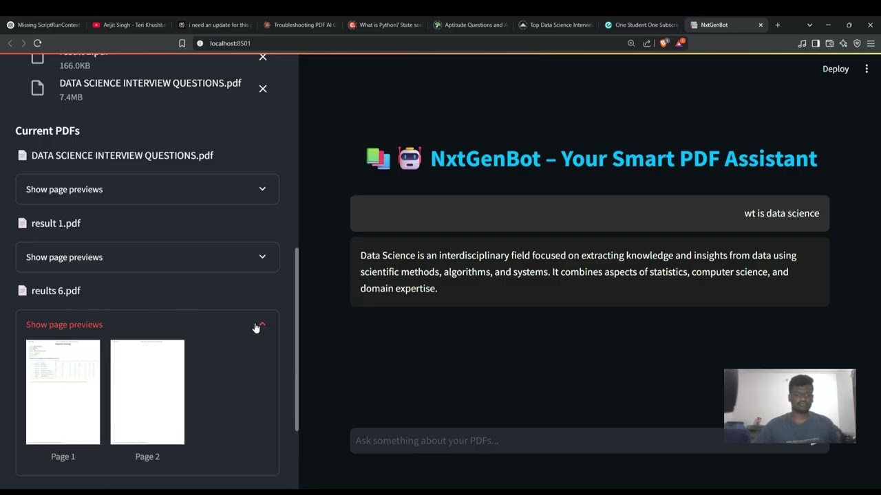NxtGenBot: Smart AI PDF Chatbot with Voice, RAG, and Offline LLM #ai #projects #python